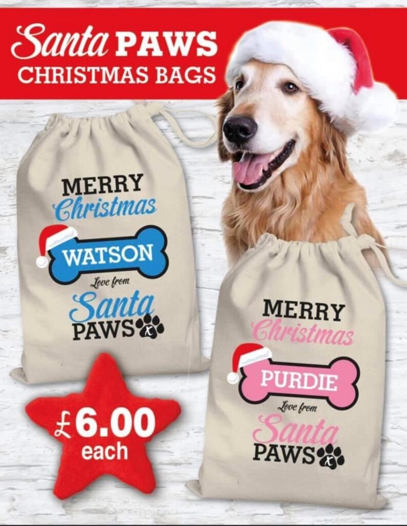 Santa Paws Custom Printed Pet Bags in Huddersfield